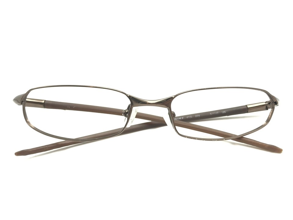NIKE Flexon 4105 224 Bronze Brown Oval Full Rim Eyeglasses Frames 54-17 ...