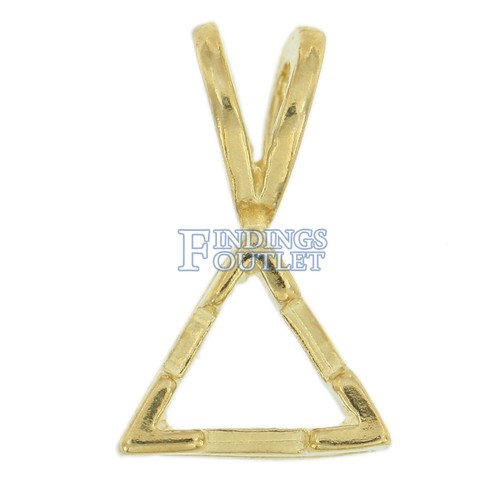 14K Yellow Gold Triangle Pendant Setting Rabbit Ear Bail Mounting 0 ...