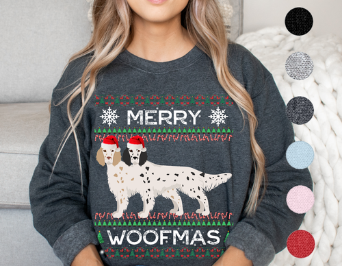English Setter Christmas Sweater Gifts Mom Dad Ugly Holiday Sweatshirt ...