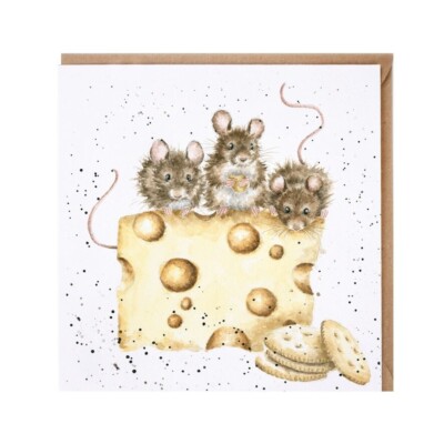 Wrendale Crackers about Cheese Mice Greeting Card – Mouse Artwork by ...