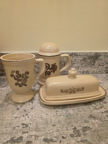 Pfaltzgraff Village Dinnerware Lot – Butter Dish, Pedestal Mug, Large ...
