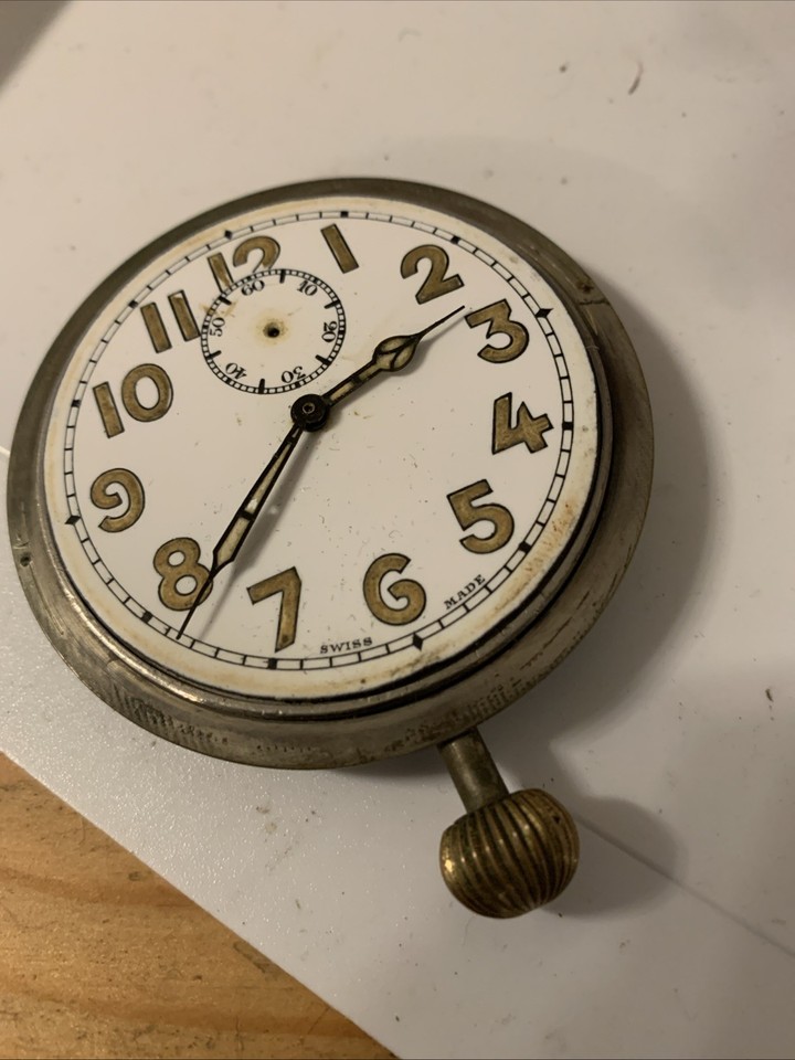 C1920 travel Clock With 30 Hour Goliath Pocket Watch Type Movement ...