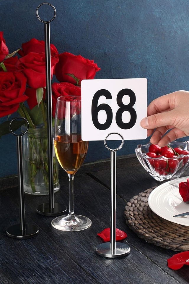 Silver Ring-Clip Table Number Holders, 12-Inch, Pack of 12 | eBay