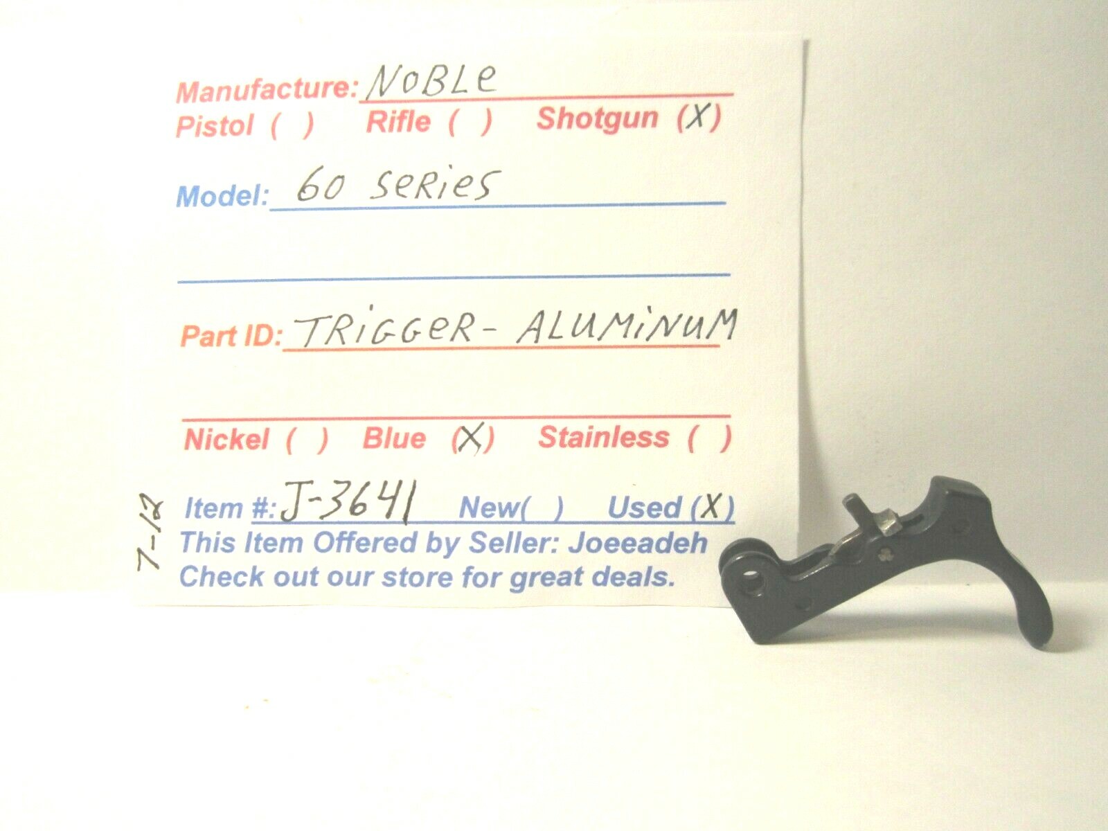 NOBLE MODEL 60 ( TRIGGER) (ITEM # J-3641) | eBay