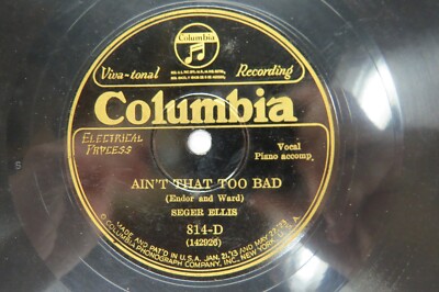 Seger Ellis - COLUMBIA 814-D - Ain't That Too Bad & Sunday | eBay