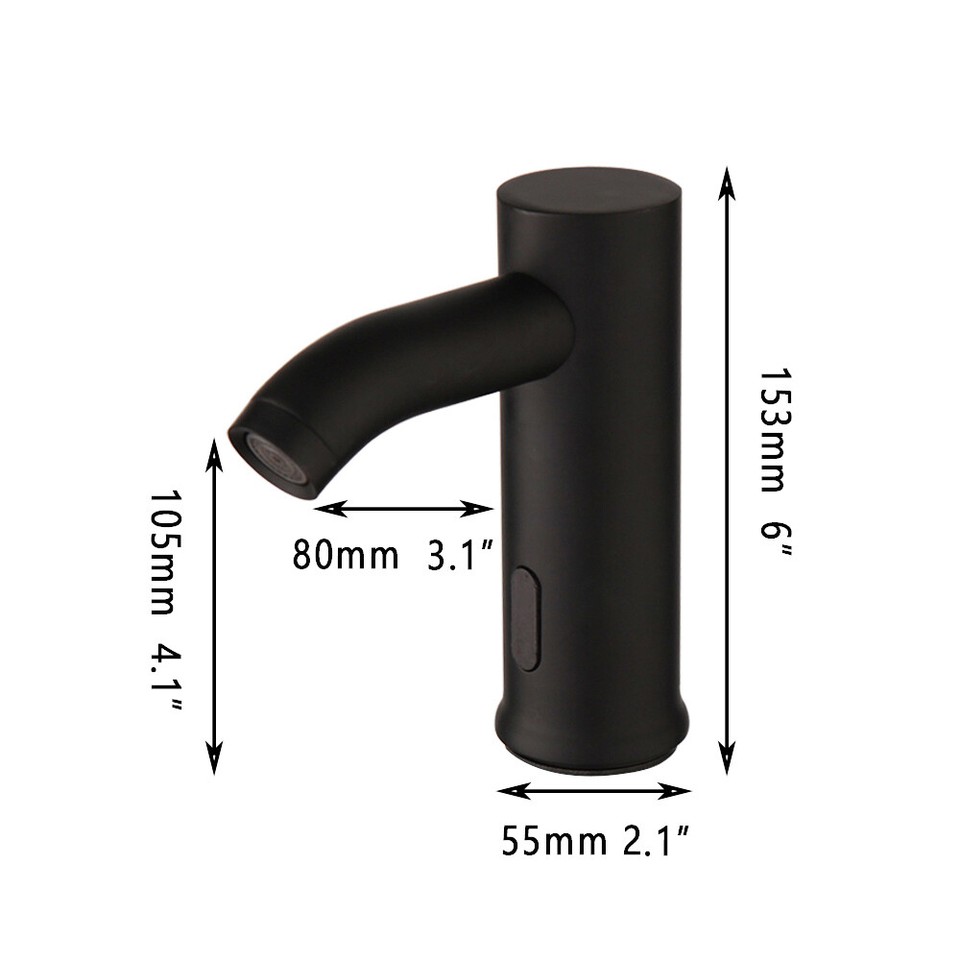 Black Bathroom Automatic Hand Free Touchless Sensor Faucet Sink Tap ...