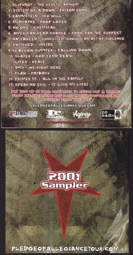 The Pledge Of Allegiance Tour 2001 Sampler CD Slipknot System Of A Down ...