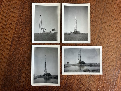 Oil Derrick lot rig drilling pump pumpjack 4 vintage photos petroliana ...