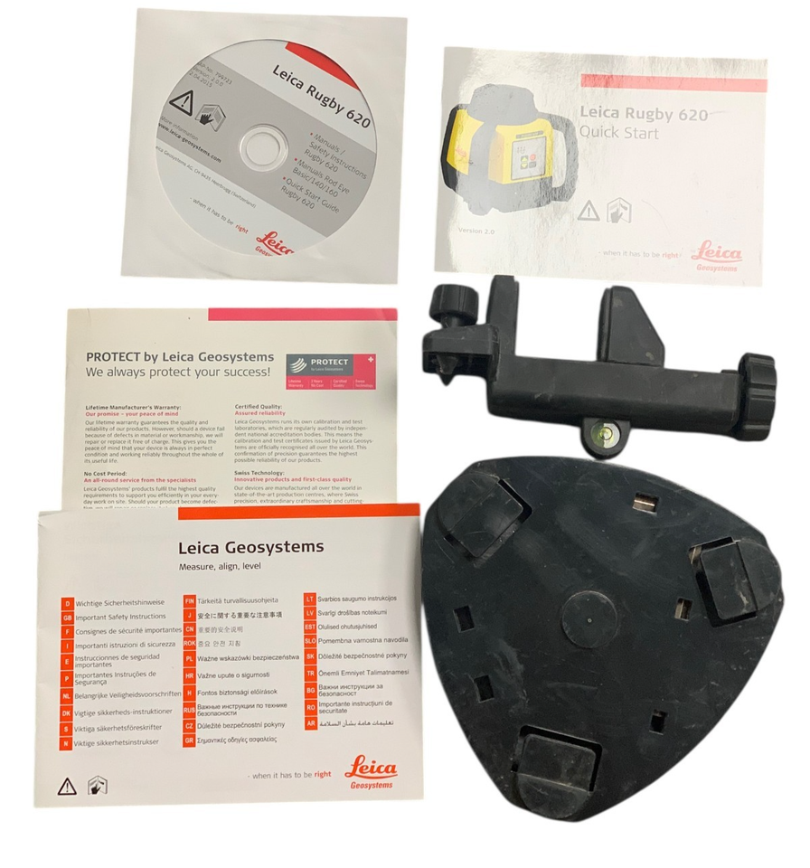 Leica Rugby 620 Li-Ion Laser Level, Rod Eye120 Receiver And Case. | eBay UK