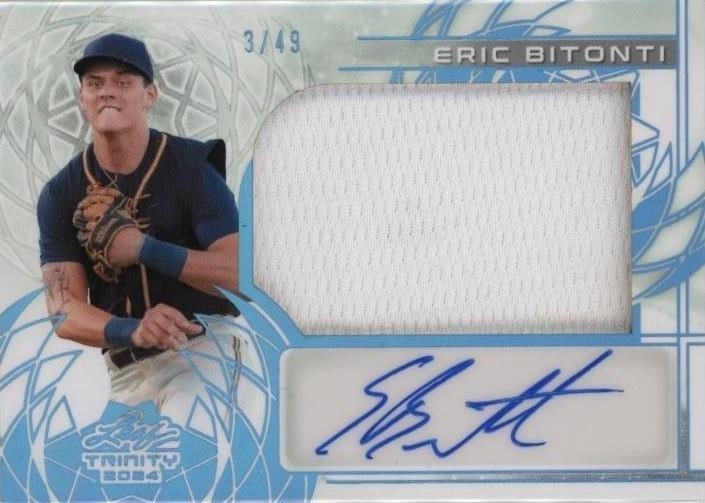 2024 Leaf Trinity - Patch Autographs Eric Bitonti #PA-EB1 Platinum /49 ...