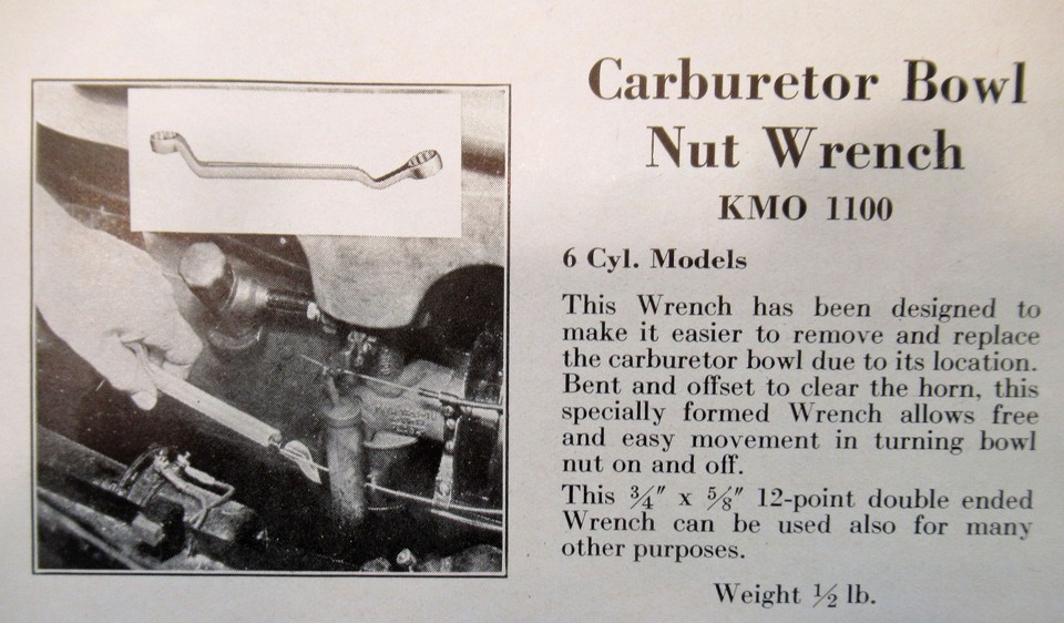 Vintage 1929 1930 1931 Chevrolet Original Carburetor Bowl Nut Wrench ...