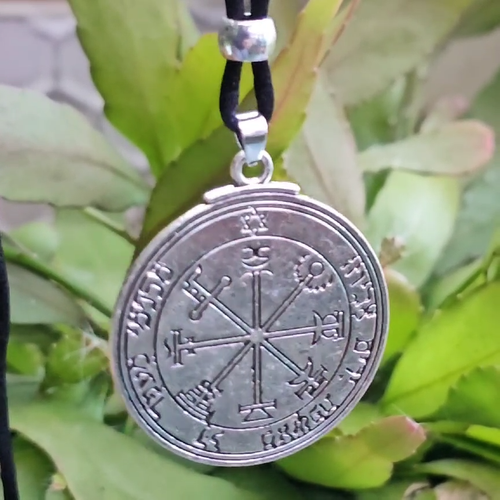 7th Pentacle of Jupiter Necklace Pendant Solomon's Magical Bead Cord ...
