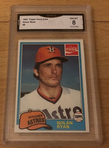 1981 Topps Coca Cola Nolan Ryan #9 Astros Graded GMA 8 | eBay