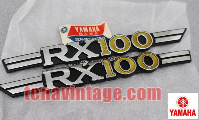 Yamaha Rx100 RX 100 Side Cover Emblem NOS Genuine 1 Pair LH RH for sale ...