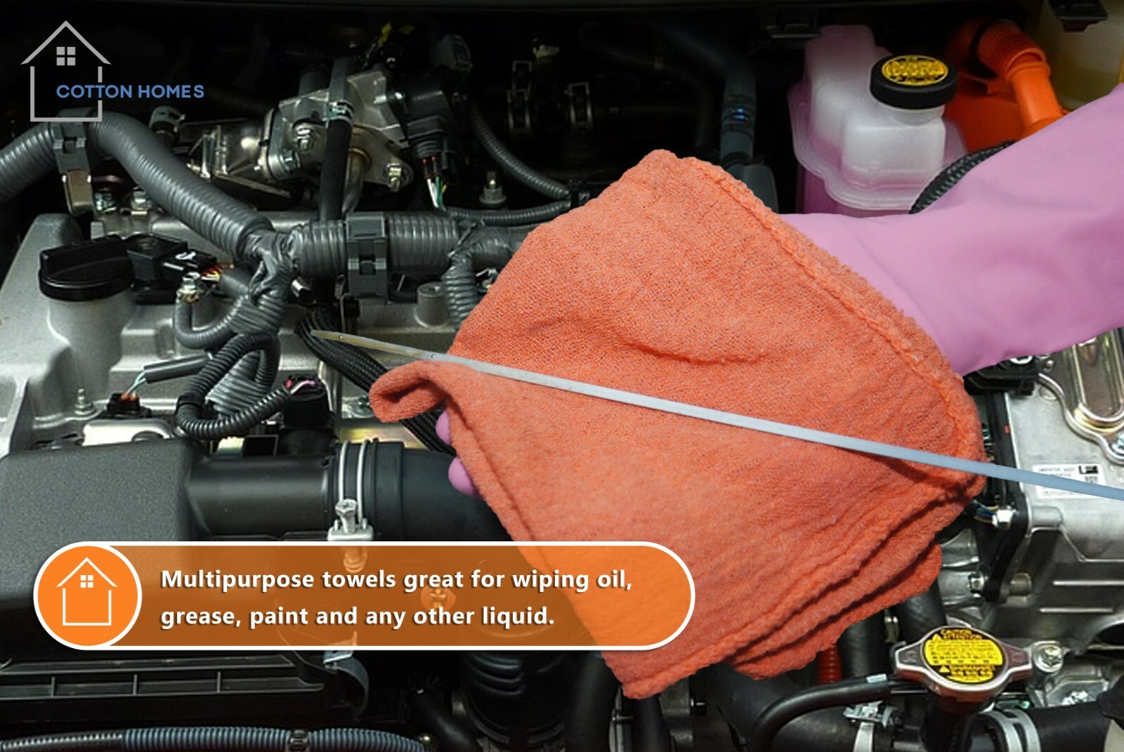 50 & 100 Packs Of Shop Towels 12 X 14 Cleaning Cotton Rags & Mechanics ...