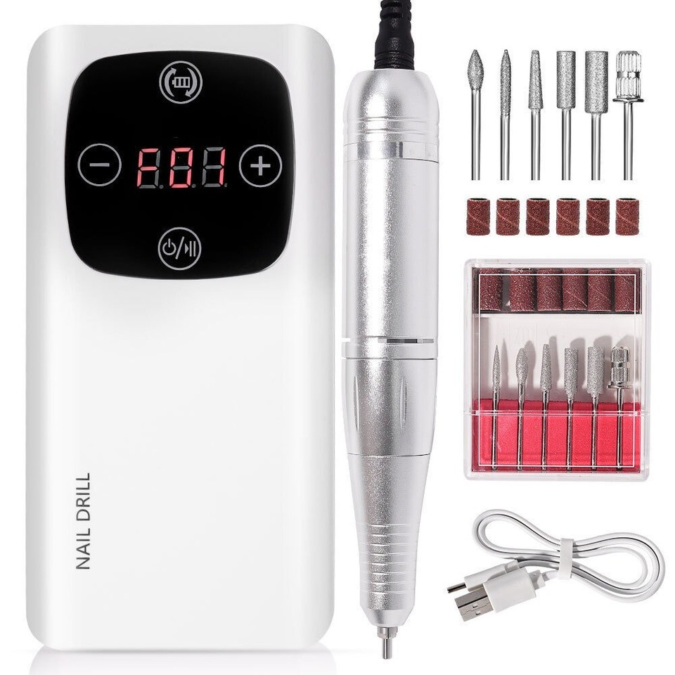 45000RPM Rechargeable Portable Electric Manicure Machine Strong Nail ...
