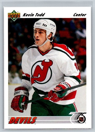 1991-92 Upper Deck #401 Kevin Todd New Jersey Devils Rookie Hockey Card ...