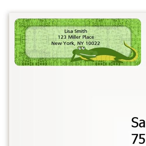 Alligator Birthday Party Personalized Return Address Stickers - 27 ...