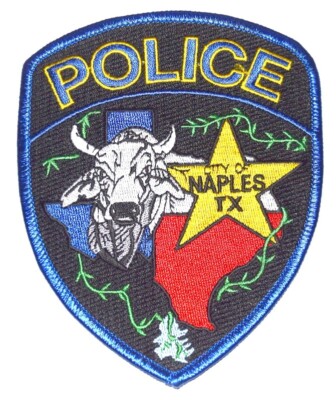 NAPLES TEXAS TX Sheriff Police Patch BULL STEER STATE SHAPE OUTLINE ...