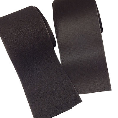 4" Inch Wide x 1 YARD (3 Feet) BLACK Sew on Hook & Loop Fastener Tape ...