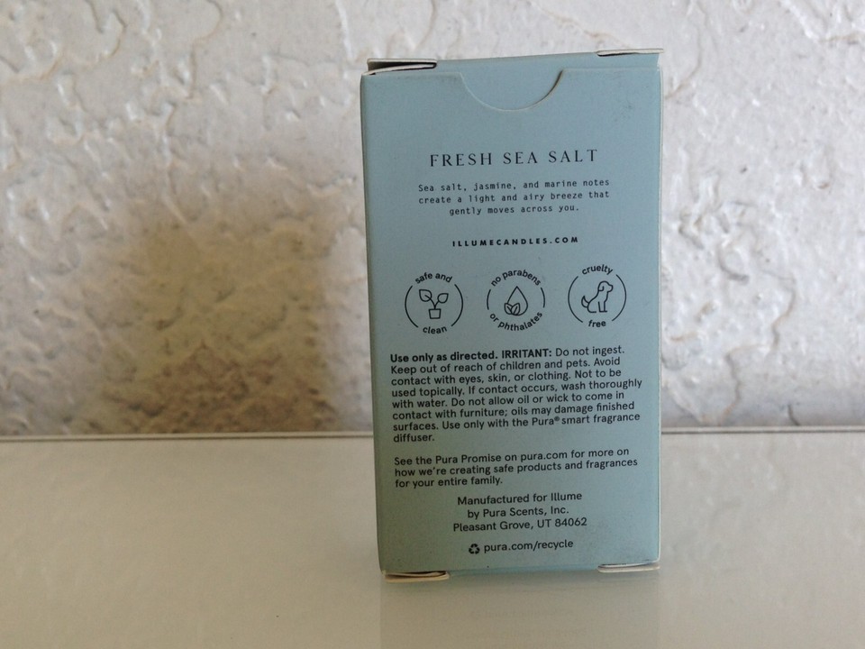 Pura Fresh Sea Salt Illume Diffuser Refill – 0.33 fl oz/10mL Each, 2 ...