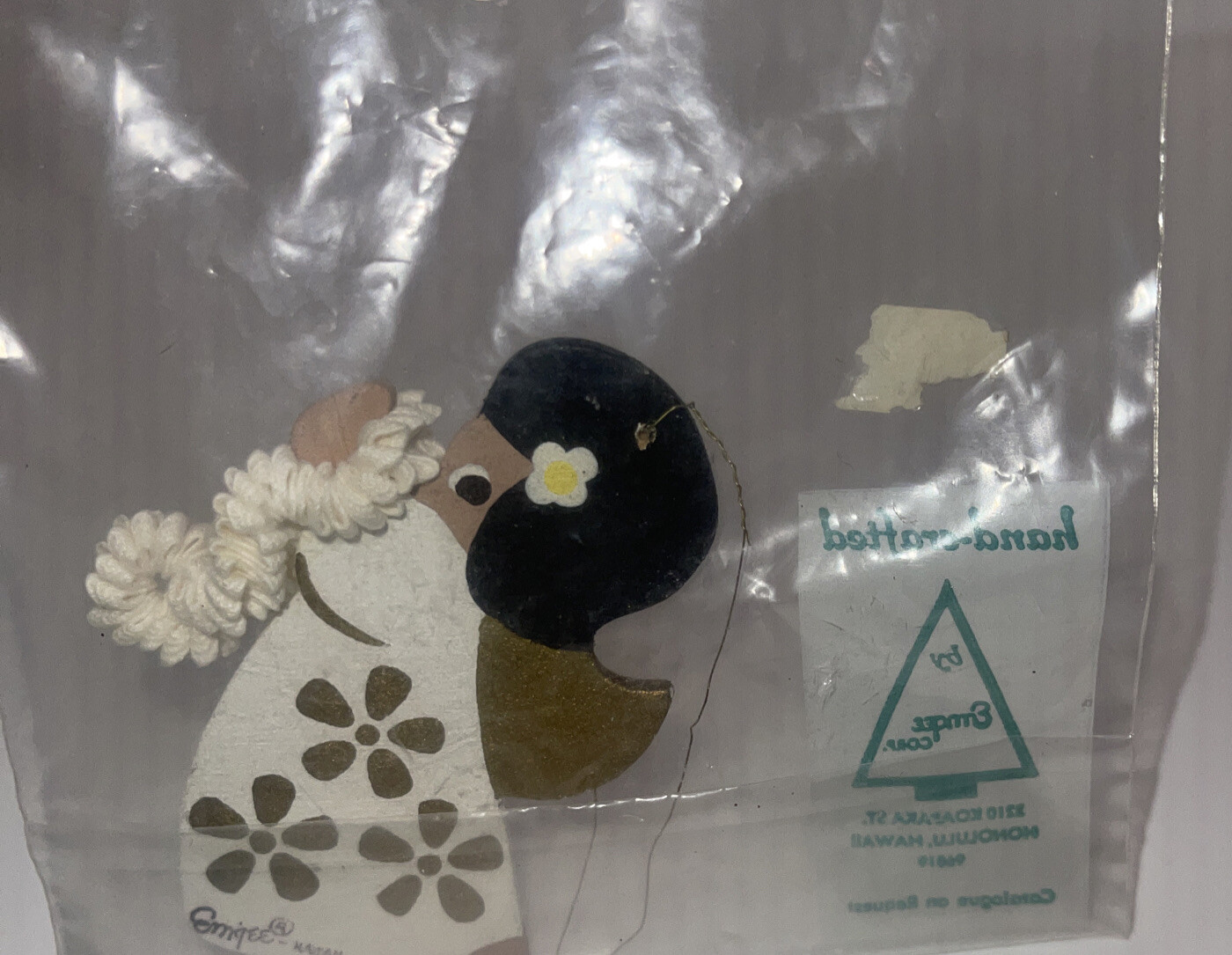 Vintage Emgee Hand Painted Christmas Ornament Hawaiian Girl Angel ...