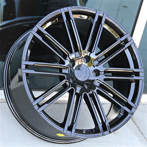 "22"" 22x10 5x130 Black Wheels Rims Porsche Cayenne Turbo II Style Q7 ...
