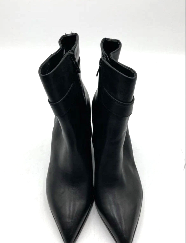 Sam Edelman Womens Weslie Black Leather Pointed Toe Wedge Ankle Booties ...