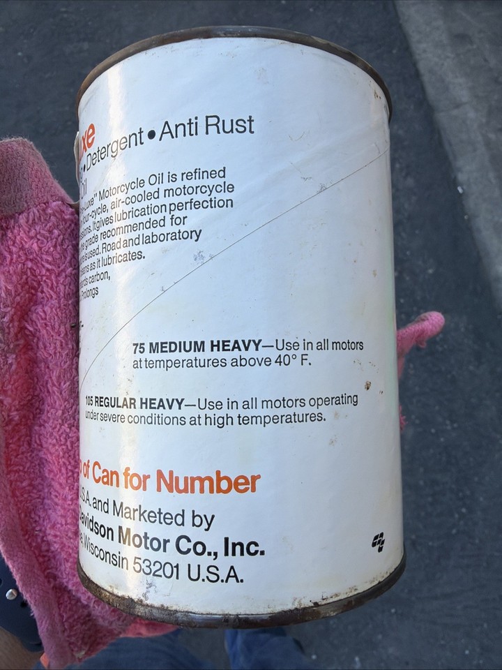 Vintage Composite Harley Davidson Quart Motor Oil Can Motorcycle | eBay