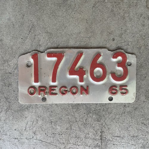 Vintage 1965 Oregon Motorcycle License Plate | eBay