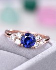 3ct Lab-Created Sapphire Engagement Ring 14k Rose Gold Plated ...