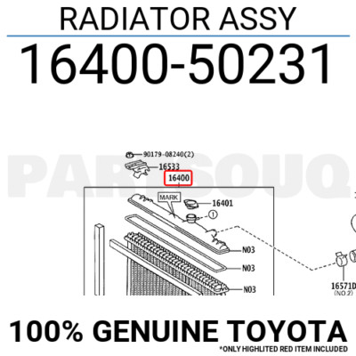 1640050231 Genuine Toyota RADIATOR ASSY 16400-50231 | eBay