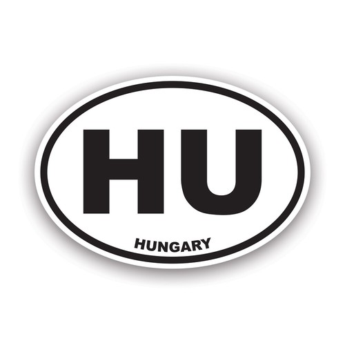 Hungary Oval Sticker Decal - Weatherproof - hungarian flag country code ...