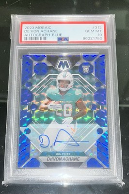 Devon Achane 2023 Mosaic Blue Autograph RC /99 PSA 10 GEM MT | eBay