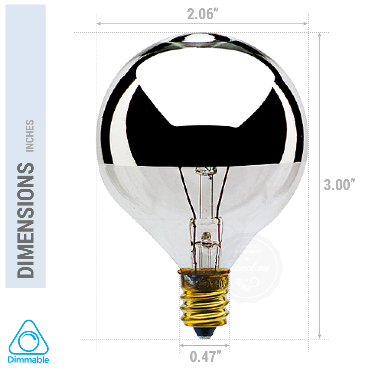 Half Silver Bulb Light Halco 101184 | A19FR60/SB Silver Bowl