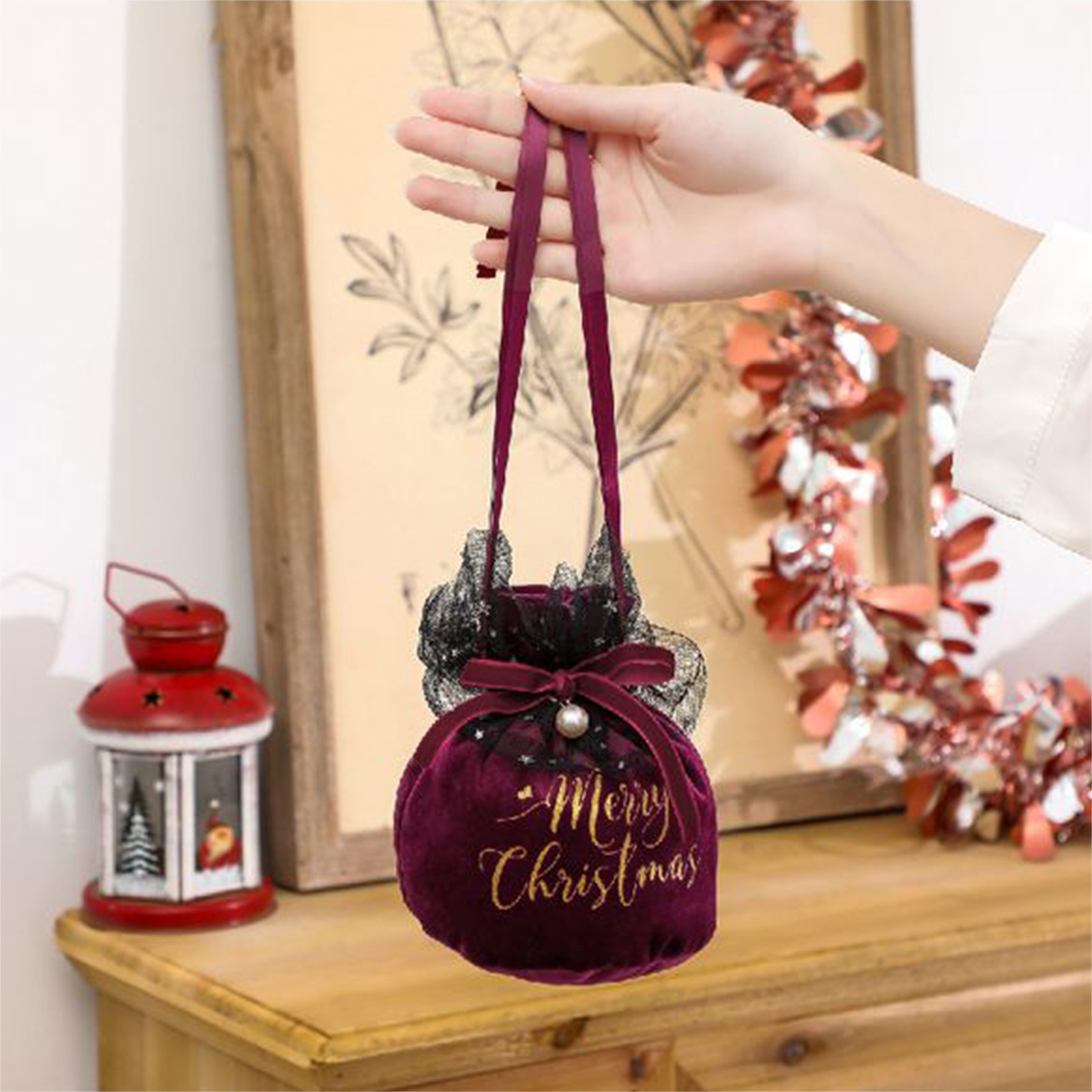 Velvet Bags With Drawstrings Christmas Jewelry Bags Drawstring Velvet ...