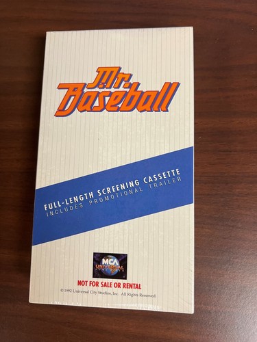 Mr. Baseball VHS Tom Selleck - BRAND NEW SCREENER - Watermarks | eBay