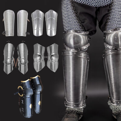 Medieval Steel Warrior Gothic Leg Armor Set Knight Greaves Armor ...