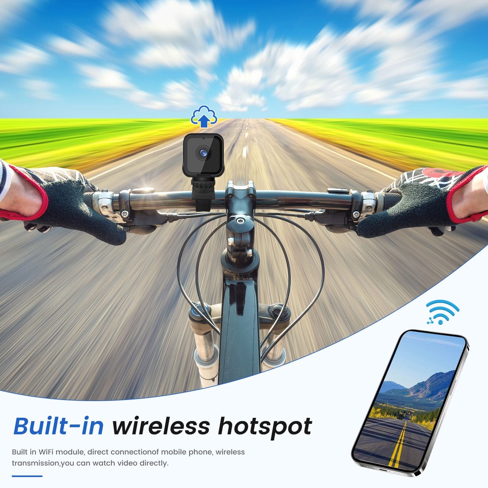 1080P Mini WIFI Camera Video Audio Recorder MotorCycle Cam Sport ...