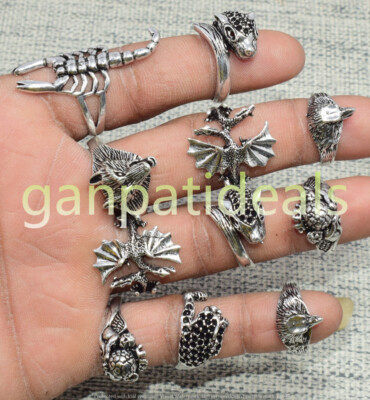 Mix Statue Ethnic Rings 925 Silver Plated 5pcs Lot For Woman RLL-1914 ...