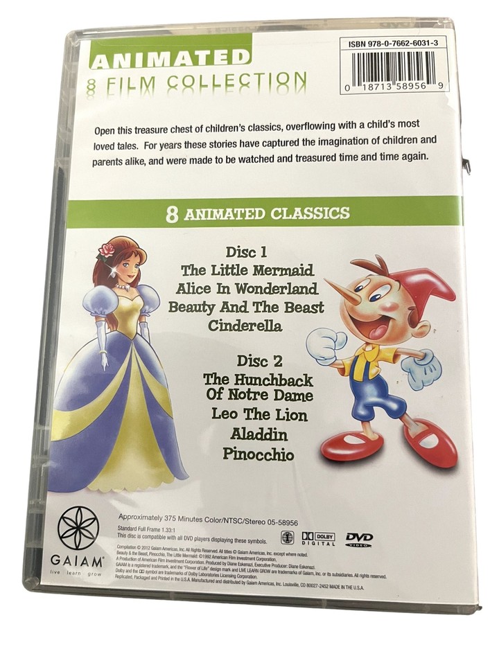Animated 8 Film Collection: The Little Mermaid,Alice in Wonderland ...