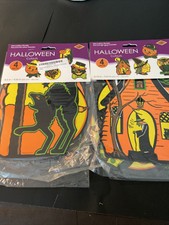 8 Vintage Retro Styled Beistle Repro Halloween Decorations Die-cut Outs ...
