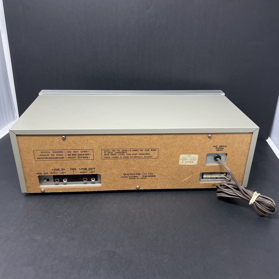 Akai CS-M02 Stereo Cassette Deck Tape Player Dolby System Silver Made ...