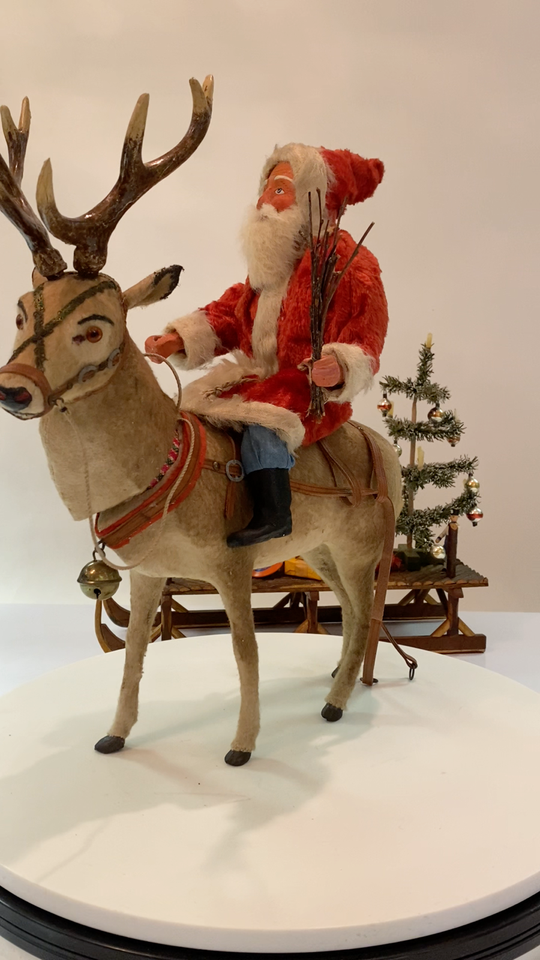 Amazing German Santa Claus/ Belsnickel Reindeer Candy Container and ...