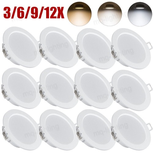 12x LED Einbaustrahler Dimmbar Einbauleuchten Flach Decken Einbau Spot ...
