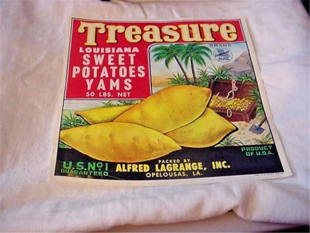 Vintage Sweet Potato Yams Crate Label Opelousas, Louisiana Alfred ...