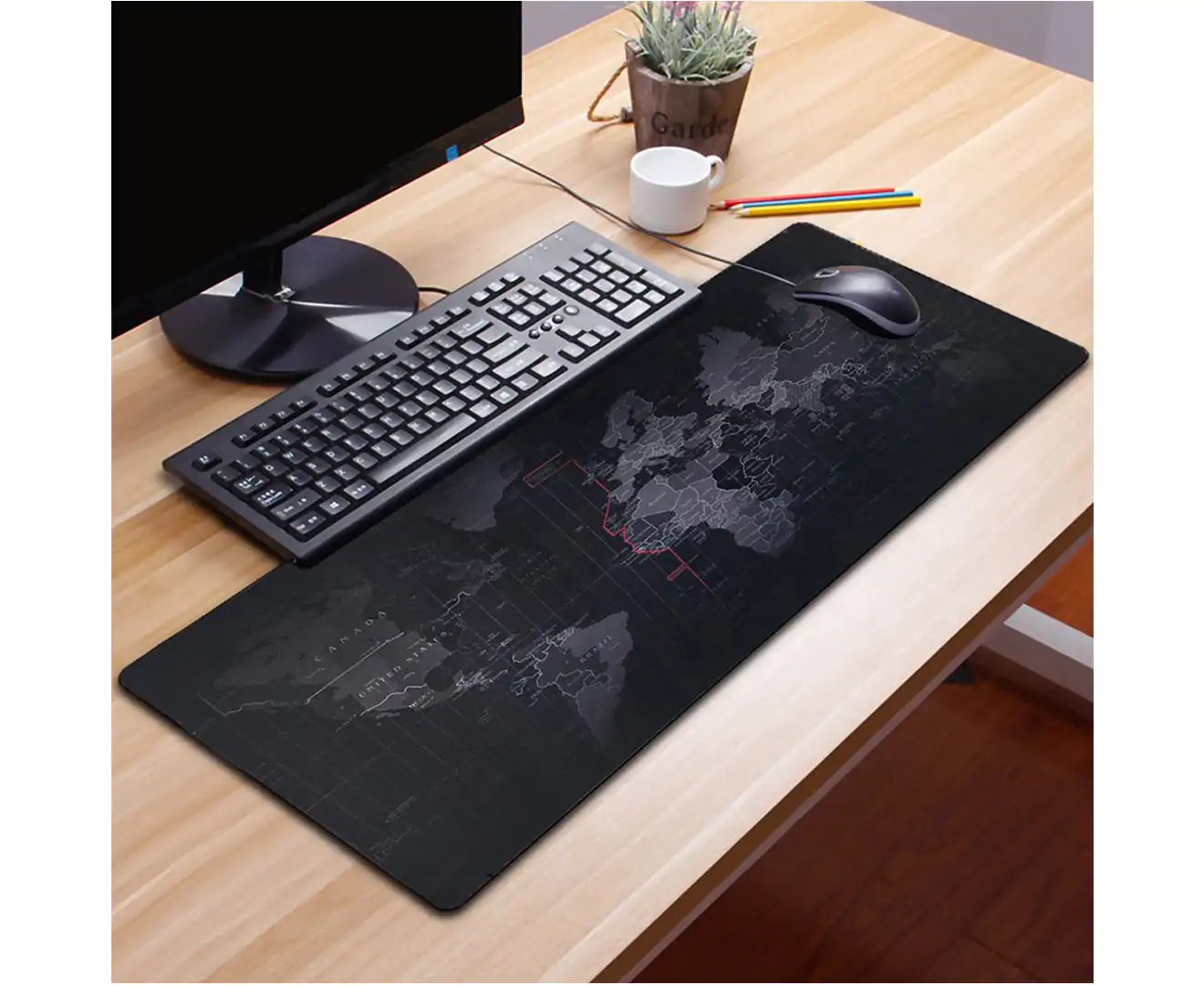 Bluebird Anti-Slip World Map Gaming Mouse Mice Keyboard Pad Mat Cushion ...