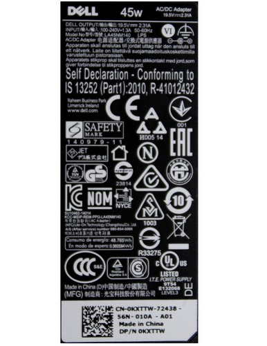 For Dell Inspiron P60G Laptop Power Supply PSU Original 45W AC Adaptor ...