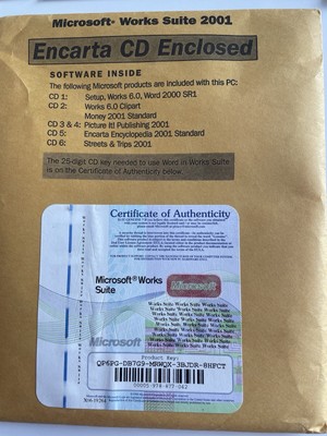 Microsoft Works Suite 2001 Encarta CD | eBay