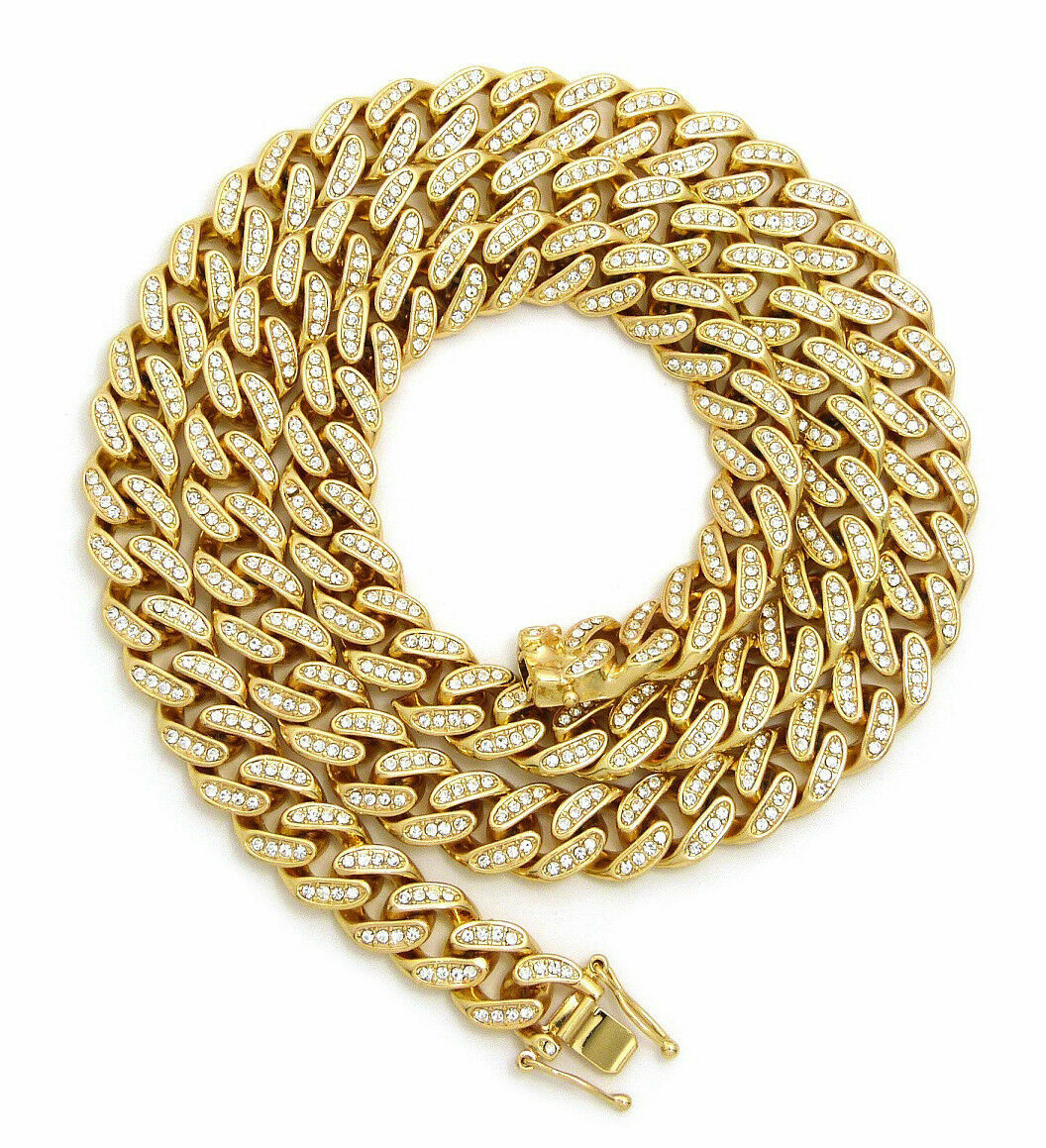 HIP HOP MIGOS YRN 91 PENDANT & ICED MIAMI CUBAN CUBIC ZIRCONIA CHAIN ...